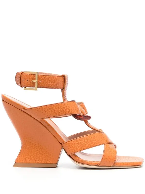 Alberta Ferretti Leather Sandals - Orange