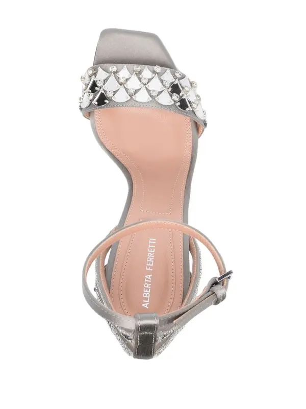 Alberta Ferretti 100mm Crystal-embellished Leather Sandals