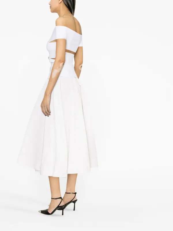 Alexander McQueen Asymmetric Drape Midi Skirt