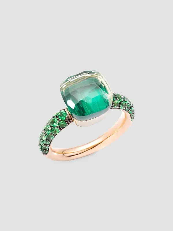 Pomellato Nudo Classic Petit Two-tone 18k Gold & Multi-stone Ring - Green
