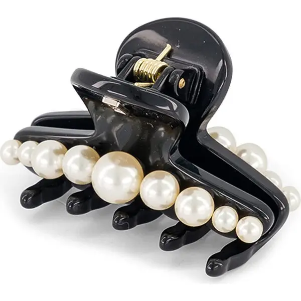 Alexandre De Paris Imitation Pearl Claw Clip - Black