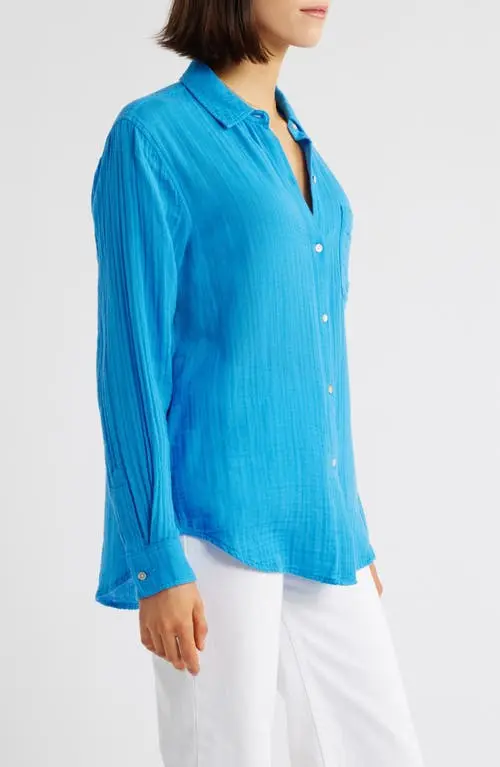 Rails Ellis Cotton Gauze Button-up Shirt - French Blue