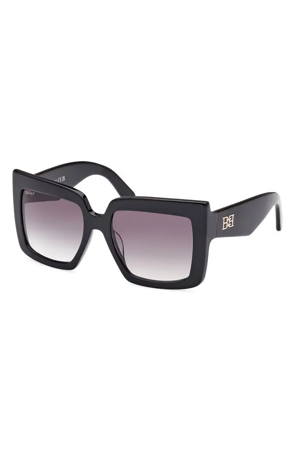 Bally 54mm Gradient Square Sunglasses - Shiny Black  display picture 2