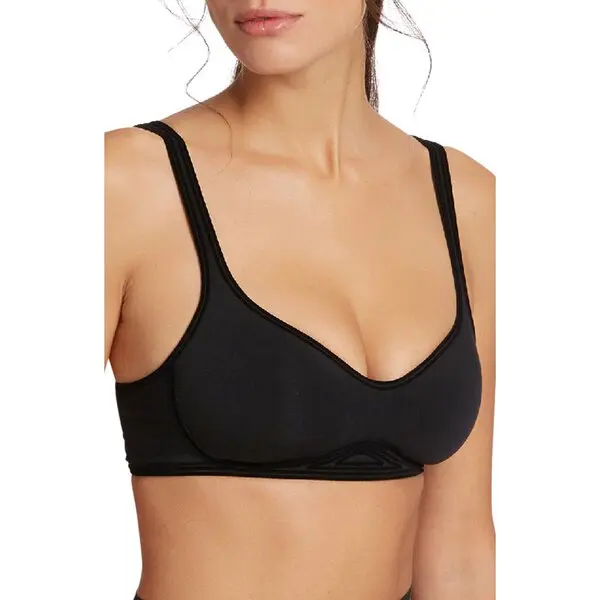 Wolford Cotton Contour 3w Wireless Bra - Black
