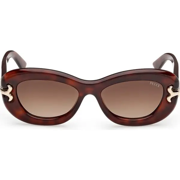 Emilio Pucci 52mm Sunglasses - Blonde Havana / Gradient Brown