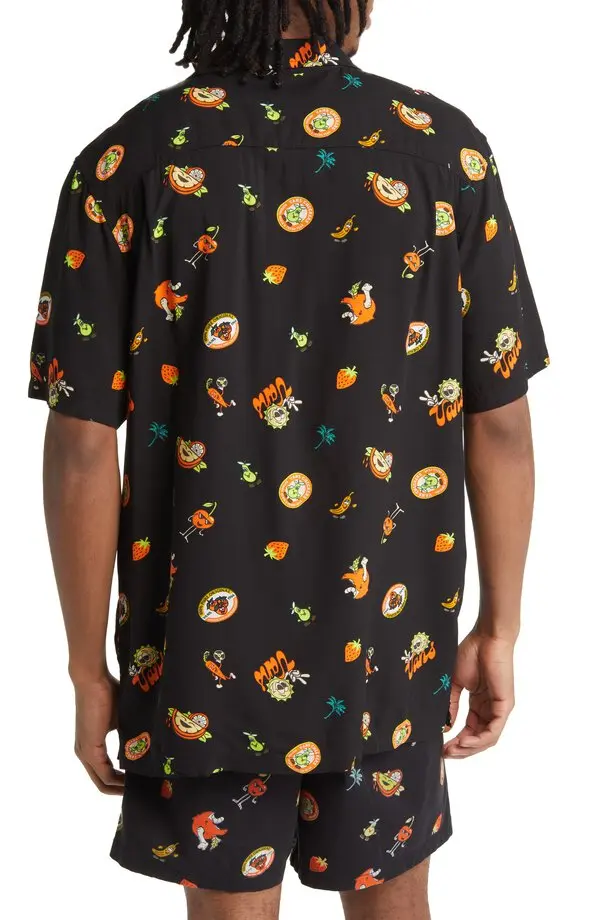 VANS Stickers Short Sleeve Button-up Camp Shirt