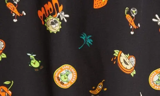 VANS Stickers Short Sleeve Button-up Camp Shirt