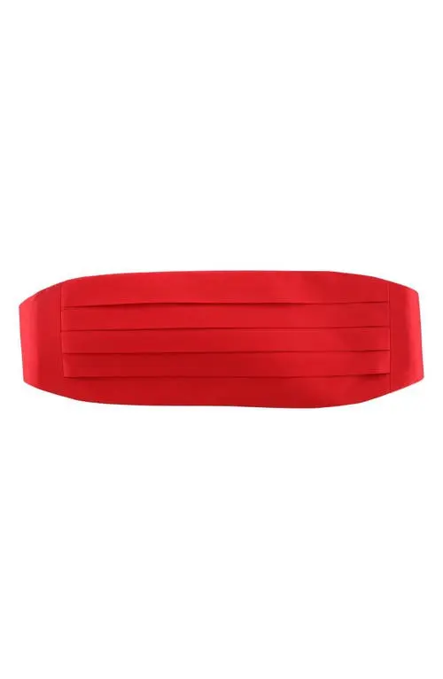 Trafalgar Sutton Pleated Silk Cummerbund - Red
