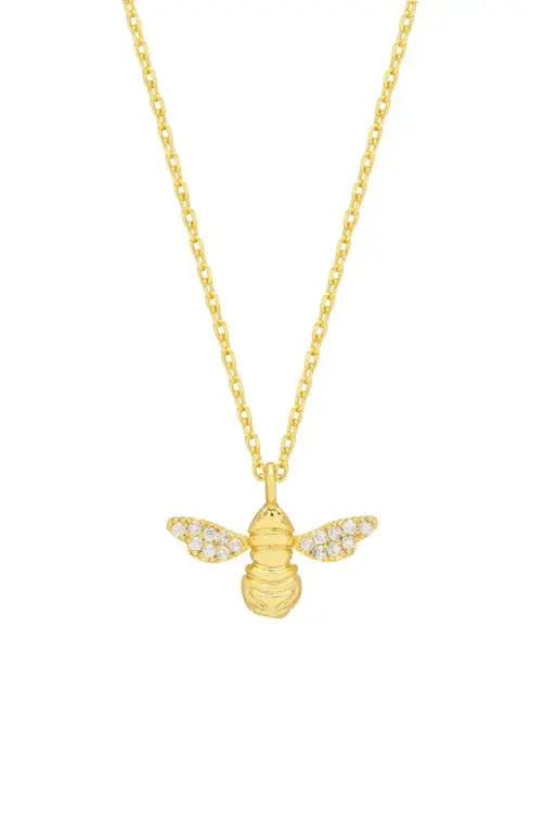 Estée Lauder Sparkle Wings Bee Pendant Necklace - Gold Plated