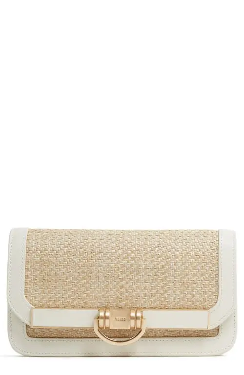 REISS Lexi Woven Clutch - Natural