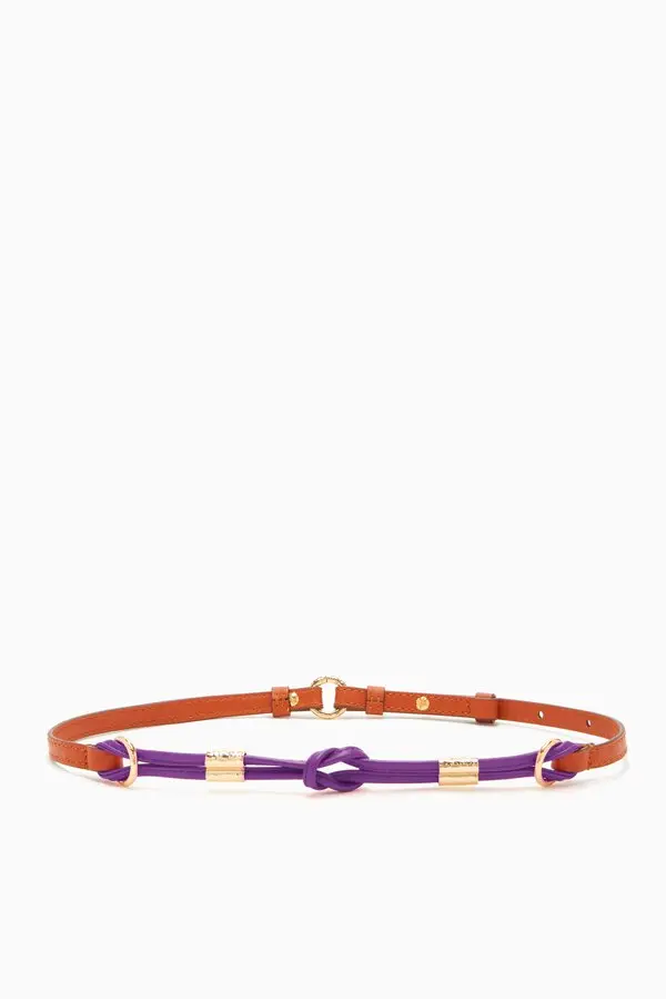 Ulla Johnson Ivy Knotted Rope Belt - Cassis Colorblock  display picture 3