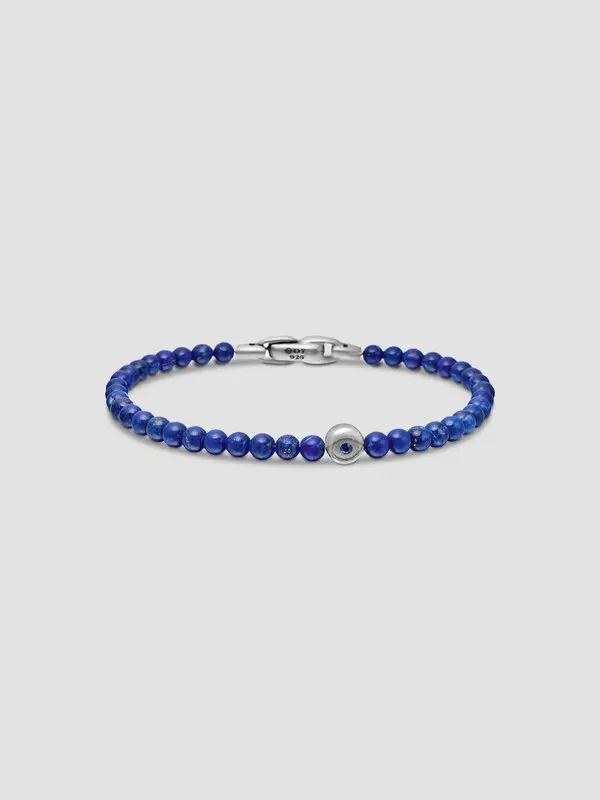 David Yurman Spiritual Beads Evil Eye Bracelet In Sterling Silver - Lapis Lazuli