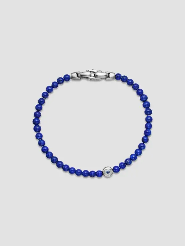 David Yurman Spiritual Beads Evil Eye Bracelet In Sterling Silver - Lapis Lazuli