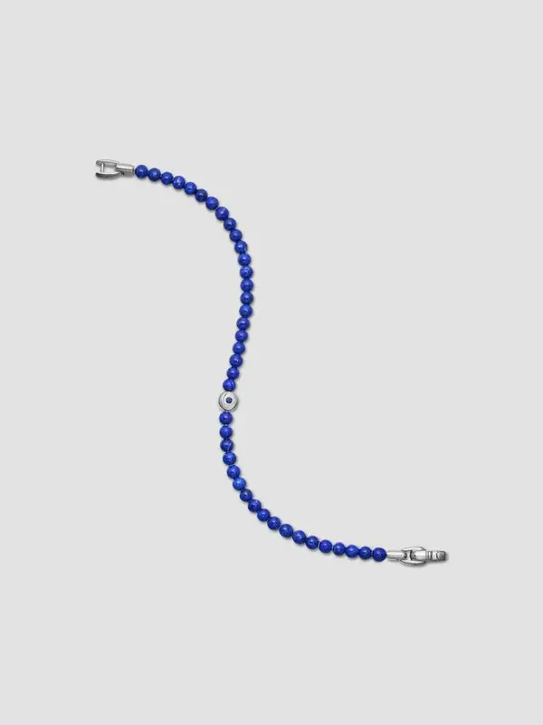 David Yurman Spiritual Beads Evil Eye Bracelet In Sterling Silver - Lapis Lazuli