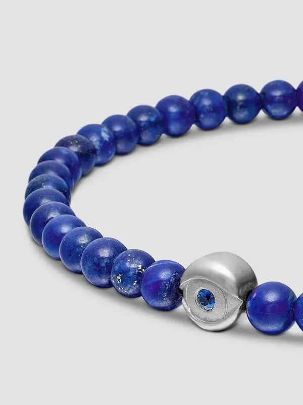David Yurman Spiritual Beads Evil Eye Bracelet In Sterling Silver - Lapis Lazuli