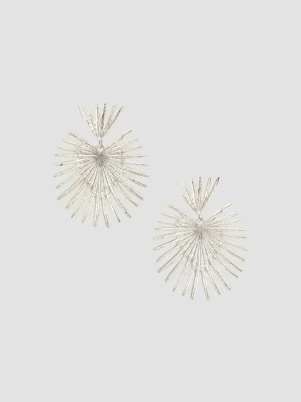 KENNETH JAY LANE Rhodium-plated Fan Drop Earrings