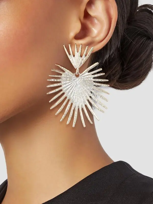 KENNETH JAY LANE Rhodium-plated Fan Drop Earrings