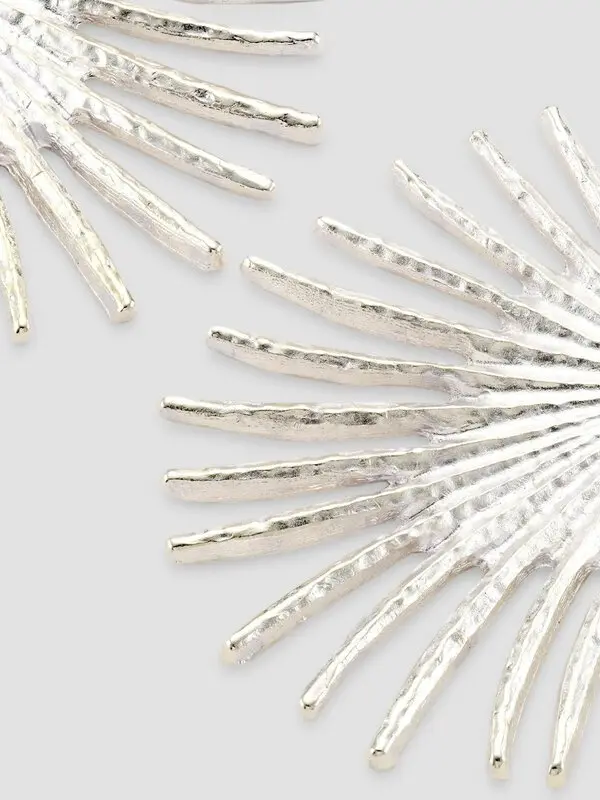 KENNETH JAY LANE Rhodium-plated Fan Drop Earrings