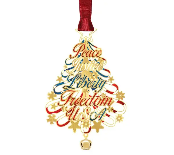 BEACON DESIGN Red, White, And Blue Tree Shaped Ornament - One-color