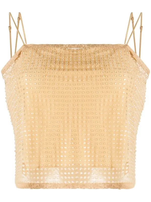 Alexander Wang Crystal-embellished Top - Neutrals