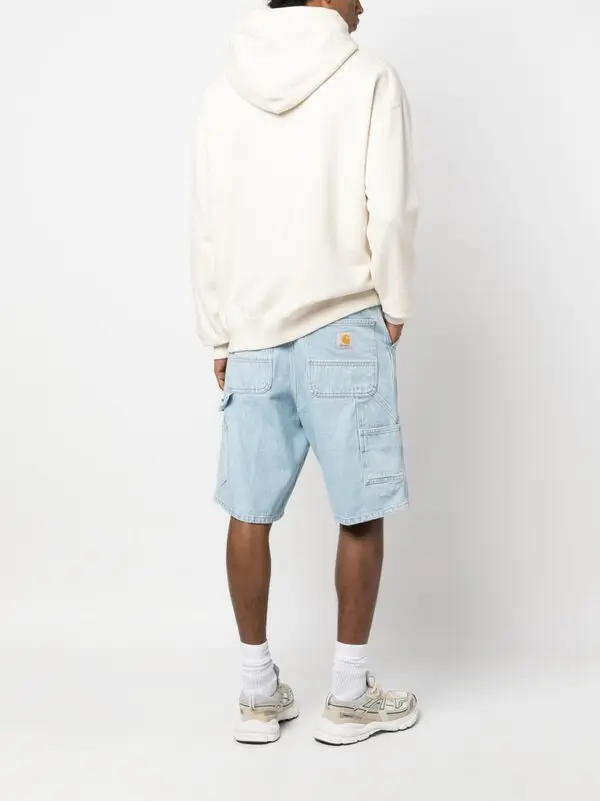 Carhartt Work In Progress Logo-patch Denim Cargo Shorts - Blue
