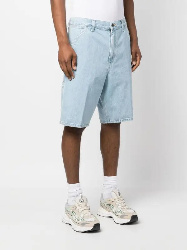 Carhartt Work In Progress Logo-patch Denim Cargo Shorts - Blue