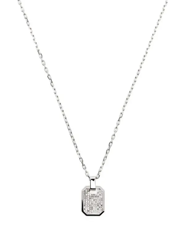 Shay Diamond Embellished Rolo-chain Necklace - Silver