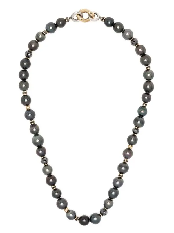 MAOR Beaded Pearl Necklace - Black