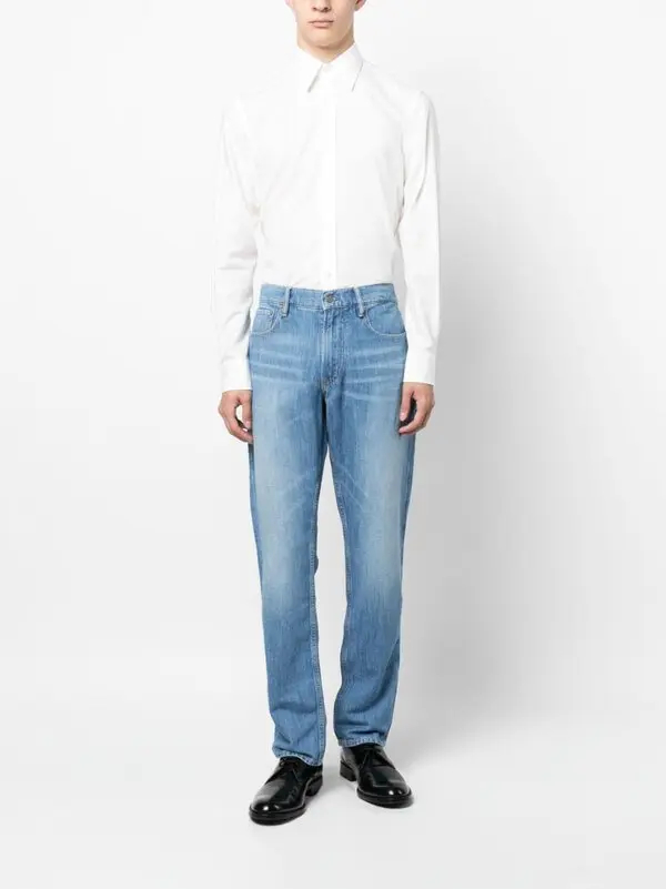 Ralph Lauren Purple Label Stonewashed Straight-leg Jeans - Blue