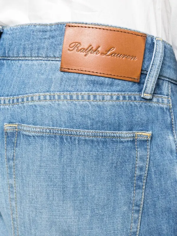 Ralph Lauren Purple Label Stonewashed Straight-leg Jeans - Blue