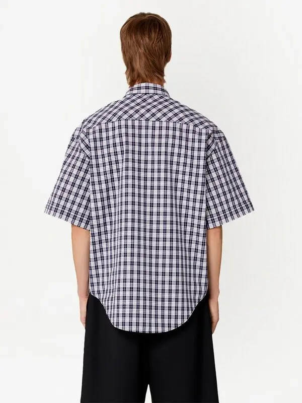AMI Paris Gingham-pattern Short-sleeved Shirt