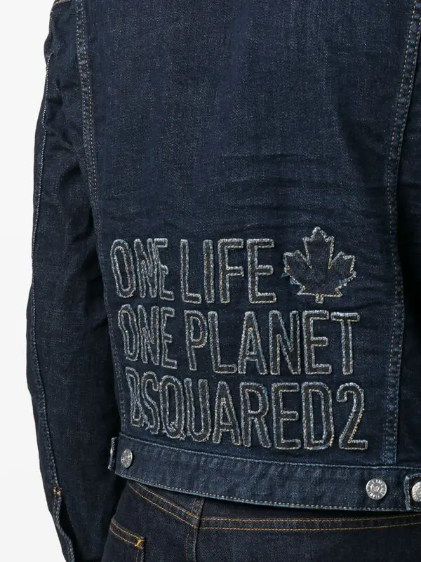 Dsquared2 Embroidered-slogan Denim Jacket