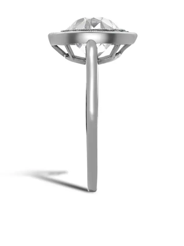 PRAGNELL Platinum Target Cluster Emerald And Diamond Ring