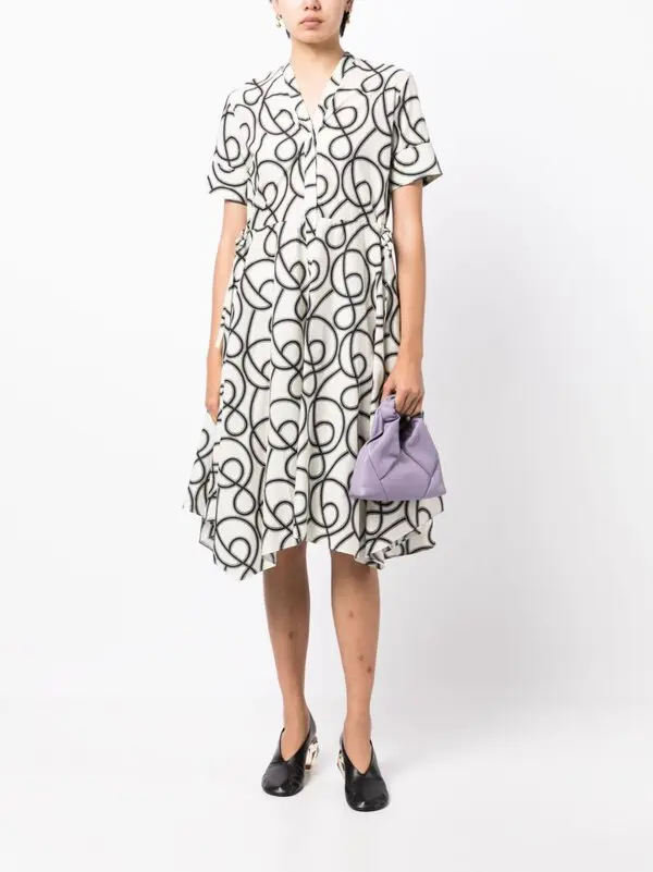JNBY Abstract-print Pleated Midi Dress