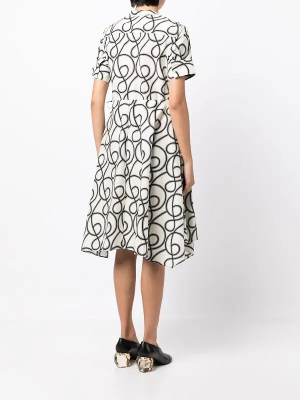 JNBY Abstract-print Pleated Midi Dress