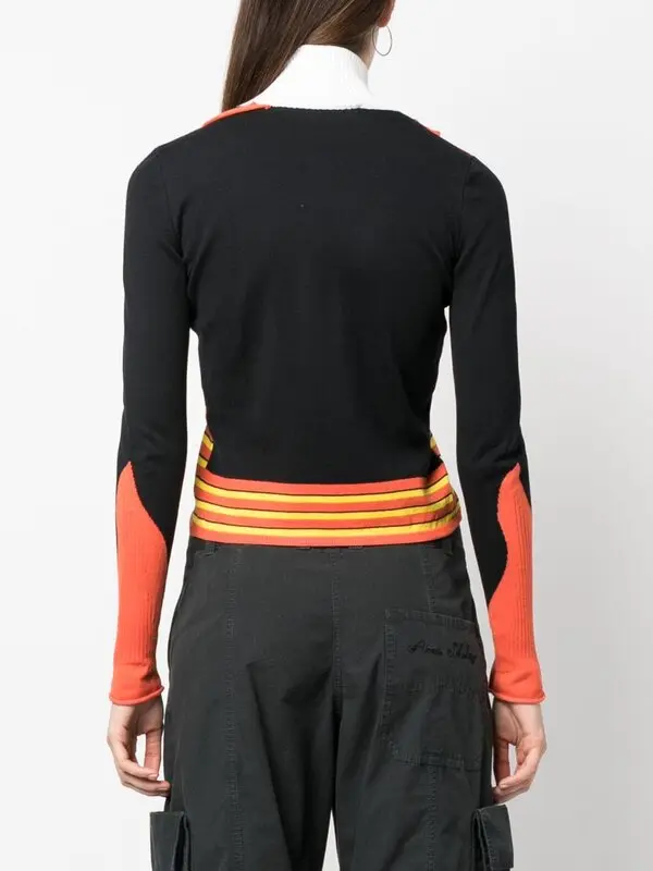 Ottolinger Asymmetric Stripe-pattern Cardigan
