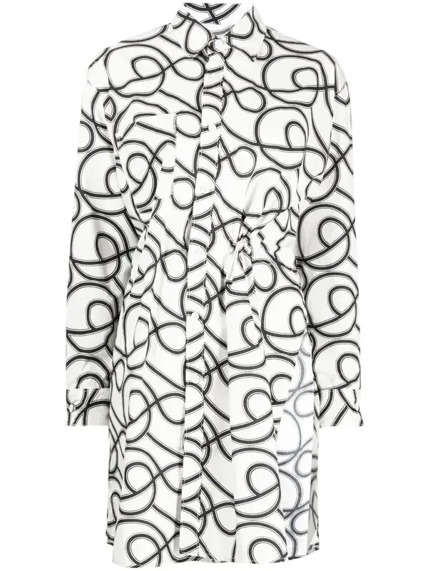 JNBY Graphic-print Shirt Dress - Brown