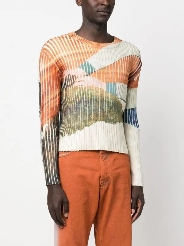 Eckhaus Latta Graphic-print Ribbed Jumper