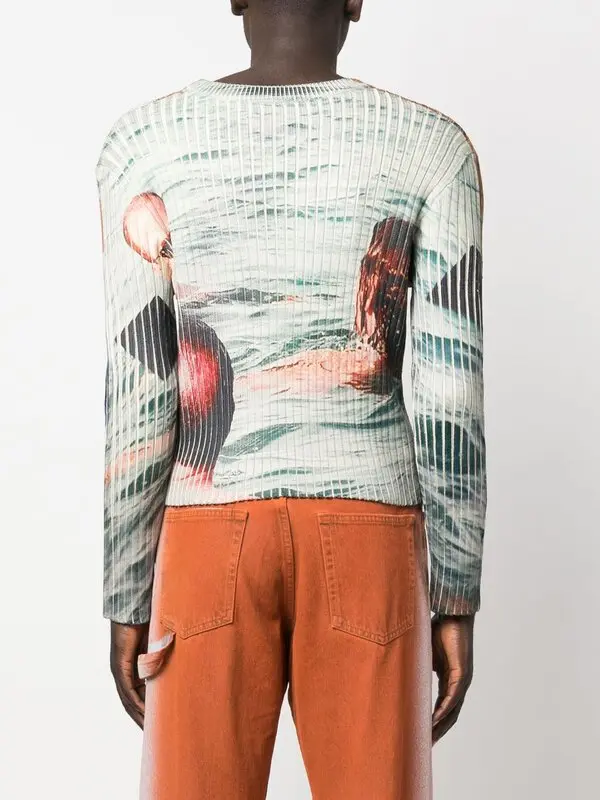 Eckhaus Latta Graphic-print Ribbed Jumper