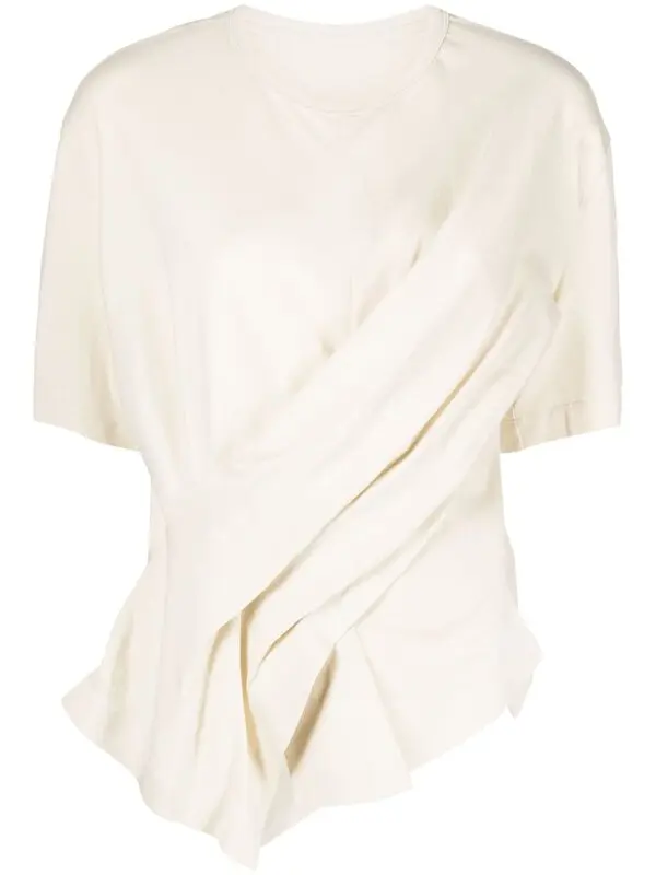 JNBY Asymmetric Gathered Cotton T-shirt