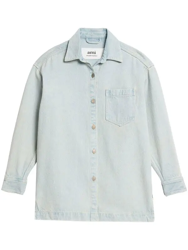 Ami Logo-print Denim Overshirt