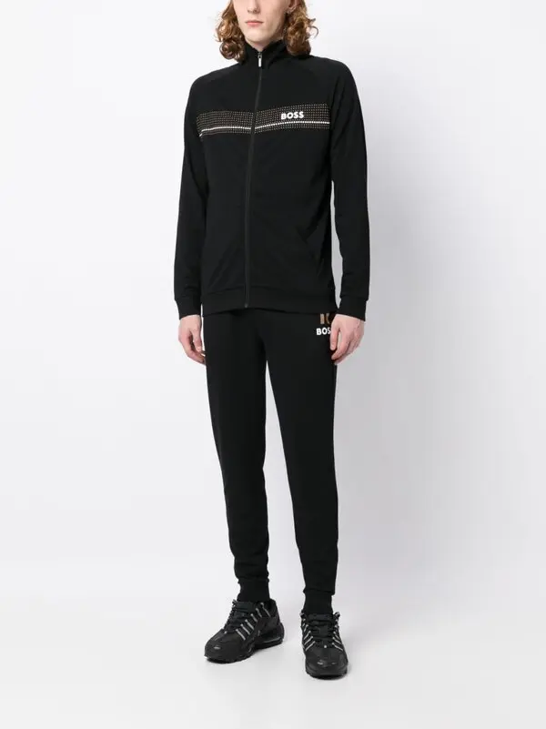 BOSS Logo Print Zip-up Cardigan