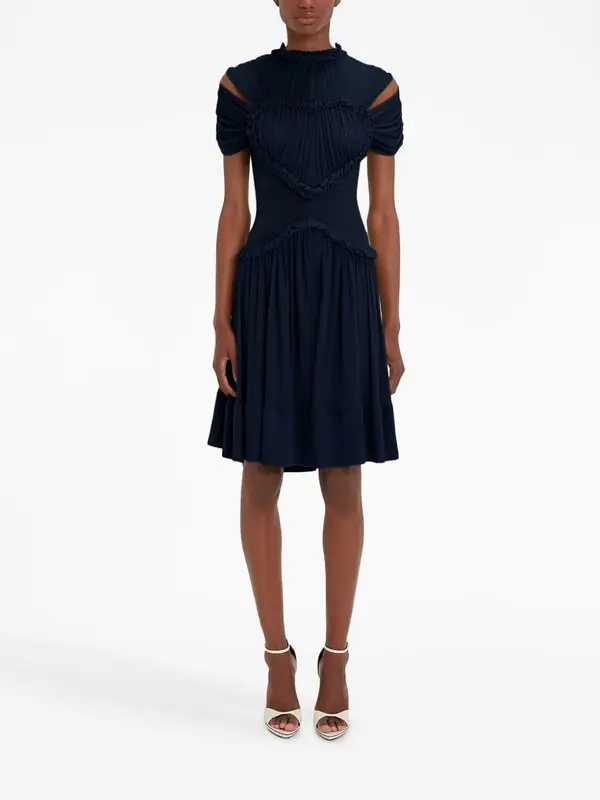 Victoria Beckham Gathered Heart Shaped Mini Dress In Blue - 24% Off |  Editorialist