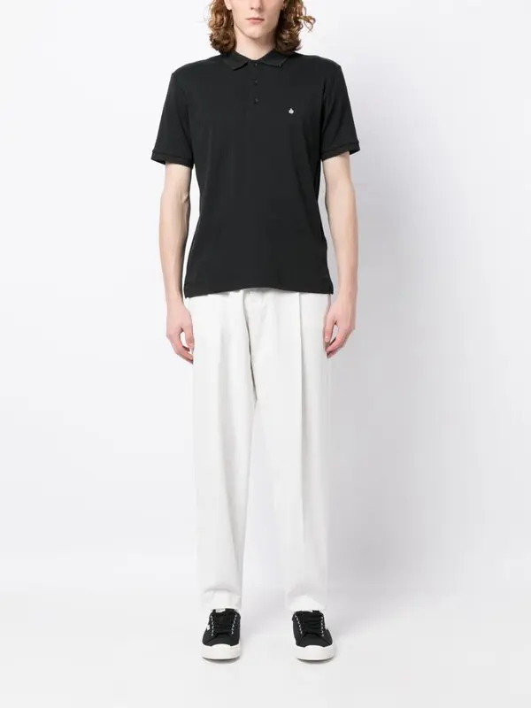 Rag & Bone Logo-embroidered Cotton Polo Shirt - Black