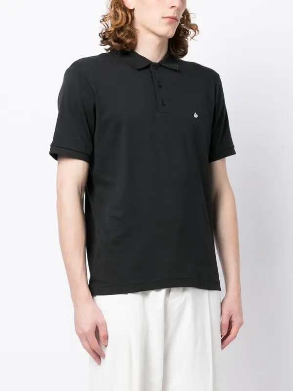 Rag & Bone Logo-embroidered Cotton Polo Shirt - Black