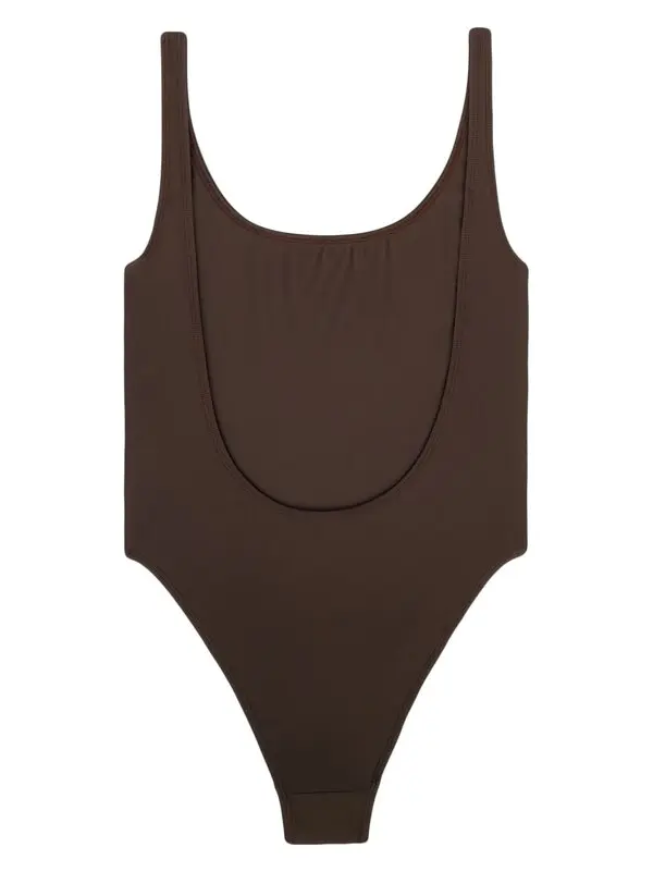 Sporty & Rich Carla Logo-print Swimsuit - Brown