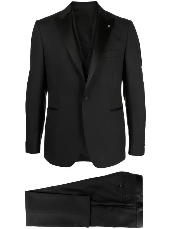 Tagliatore Slim-cut Three-piece Dinner Suit - Black