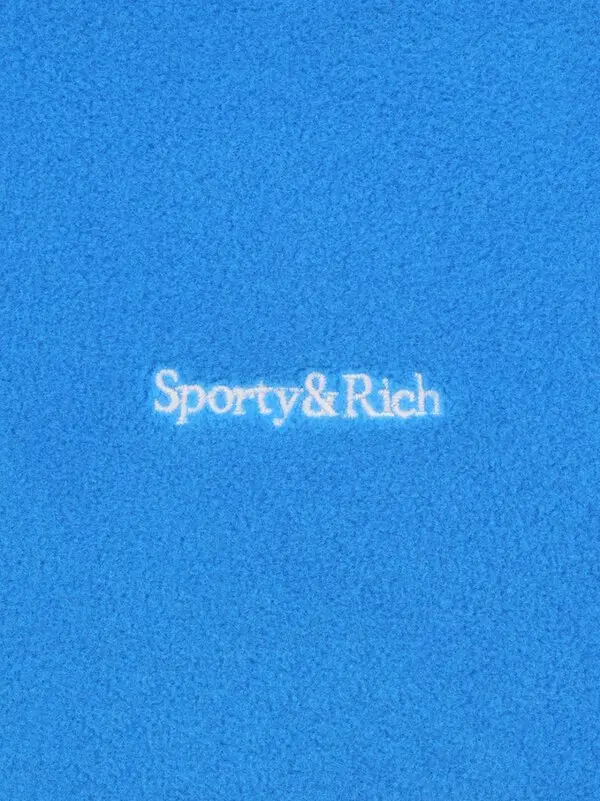 SPORTY & RICH Logo-embroidered Fleece Sweatshirt