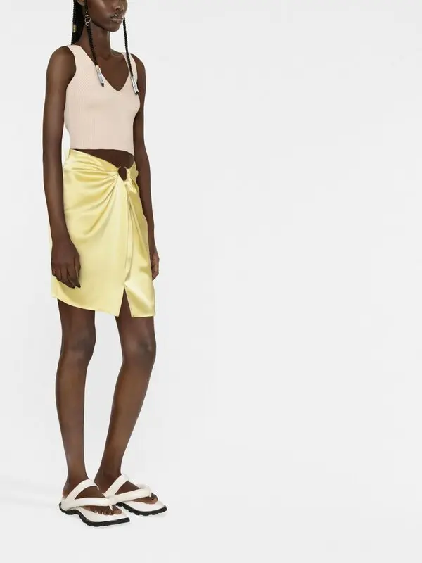 Nanushka Draped Satin Mini Skirt