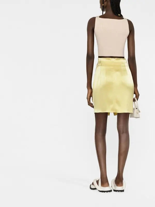 Nanushka Draped Satin Mini Skirt
